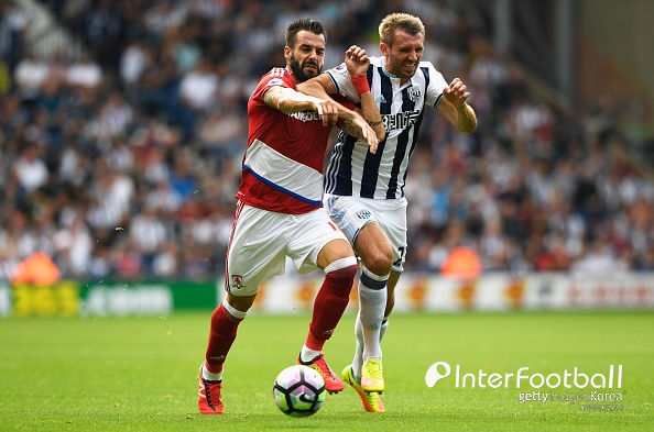 [EPL 리뷰] 미들즈브러, WBA 원정서 0-0 무...3G 무패행진