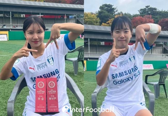 [K리그 퀸컵] '나의 사랑 나의 수원' MVP 이세빈과 득점왕 김현선이 완성한 'ㄴㅅ 세리머니' - Kollo