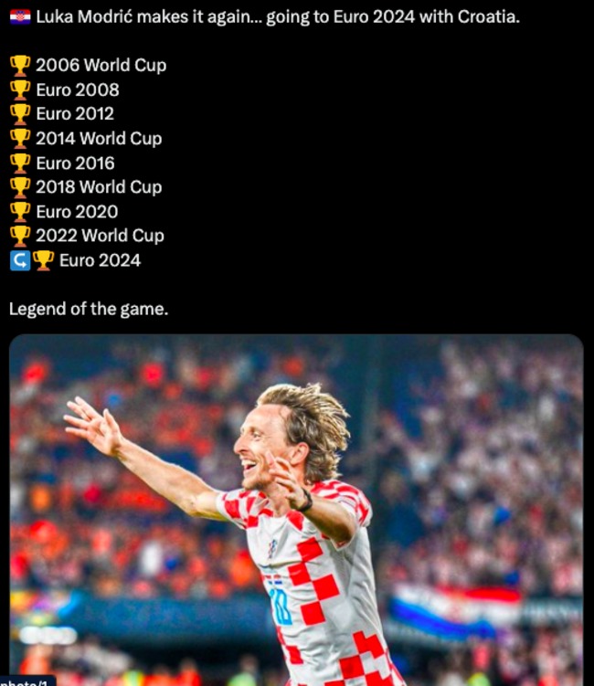 [IN-STAR] '유럽 최고의 MF' 38세 모드리치의 여정은 계속됩니다!...9번째 메이저 대회 진출 - Kollo